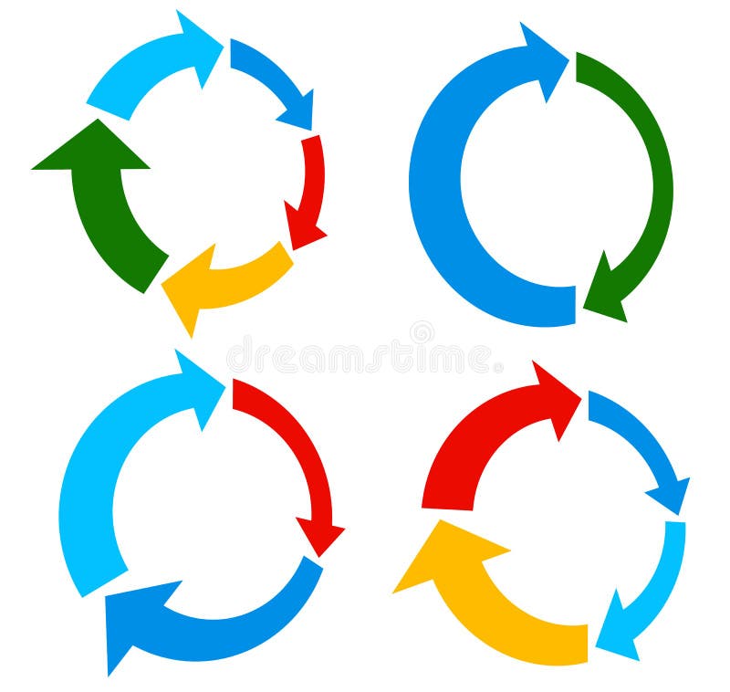 Set of Circular Arrow Icons, Arrow Symbols Stock Vector - Illustration ...