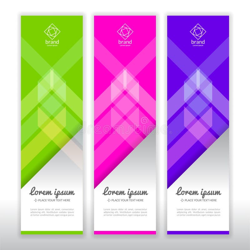 Set of Vertical Abstract Colorful Display Banner Background with Stock ...