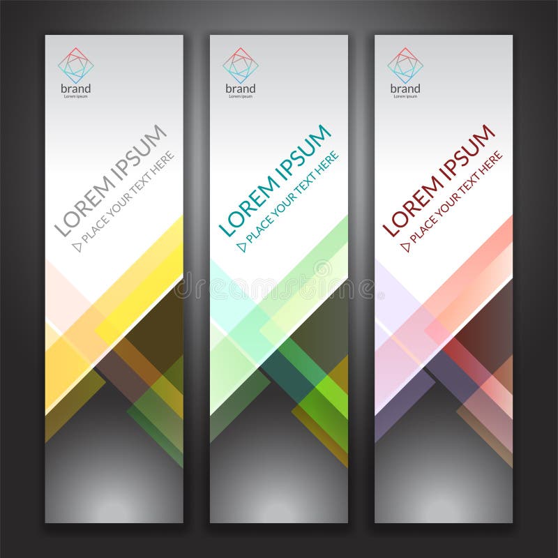Set of Vertical Abstract Colorful Display Banner Background with Stock ...