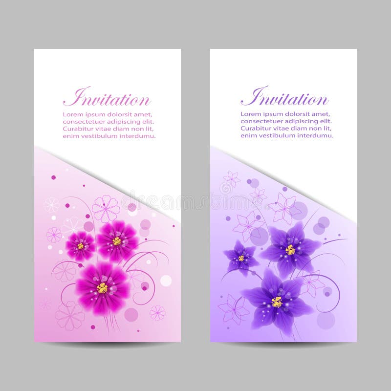 Set of Vertical Banners with Beautiful Flowers Stock Vector ...
