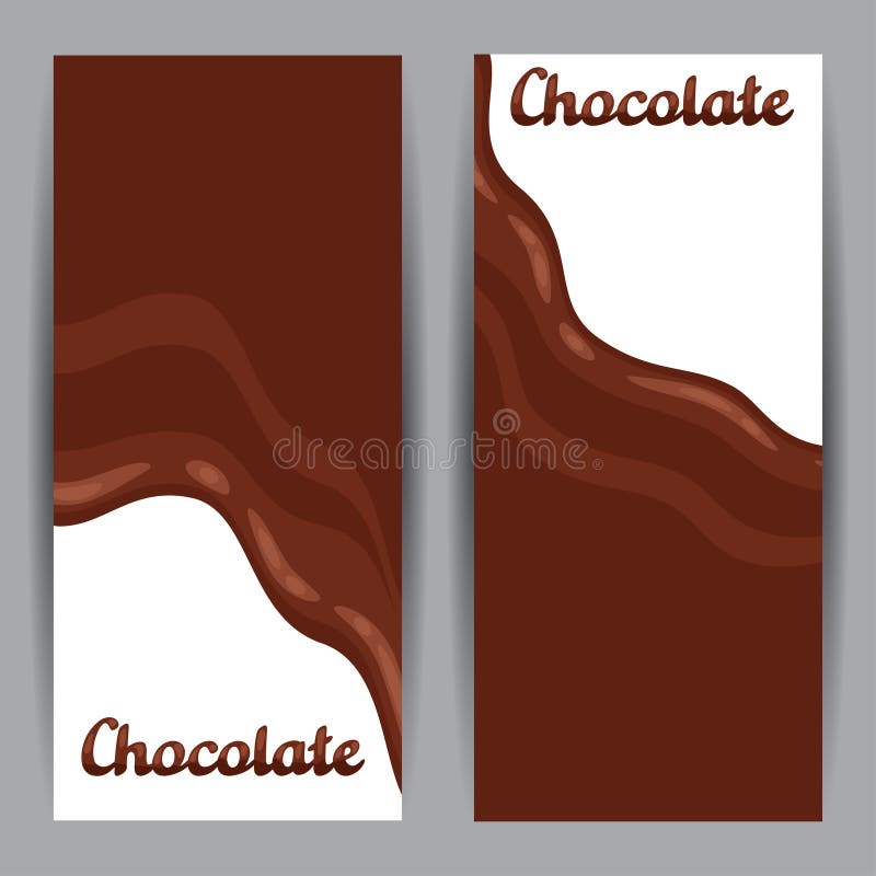 Set Vertical Banners Chocolate Flow Stock Illustrations – 4 Set ...