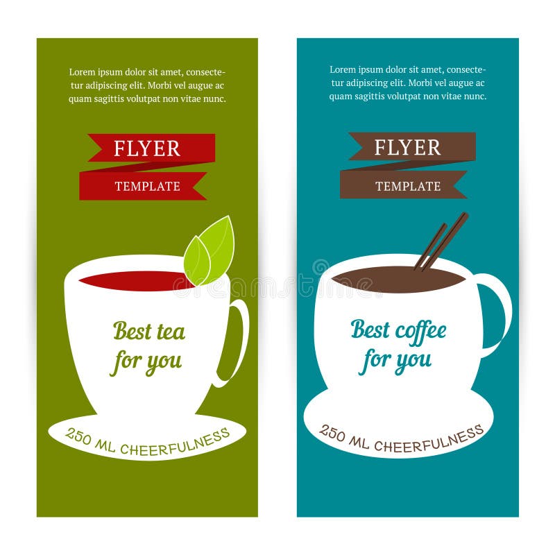 Set of Vertical Banners. Flyer Template with Coffee and Tea Concept ...