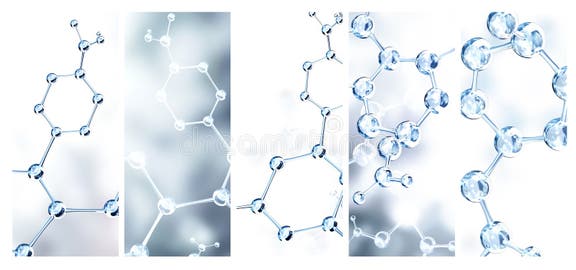Set of Vertical Banners with Models of Abstract Molecular Structure ...