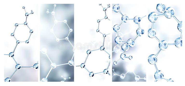 Set of Vertical Banners with Models of Abstract Molecular Structure ...