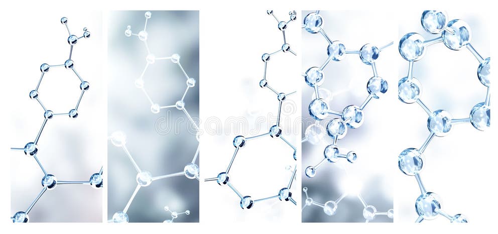 Set of Vertical Banners with Models of Abstract Molecular Structure ...