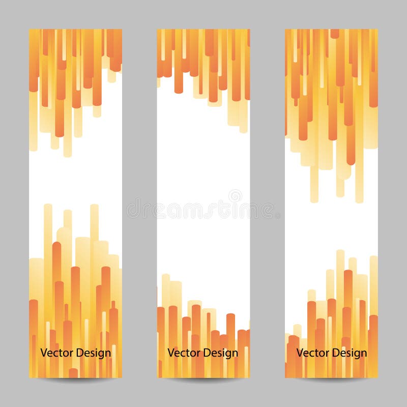 Set of Vertical Banners with Yellow Stripes Stock Vector - Illustration ...