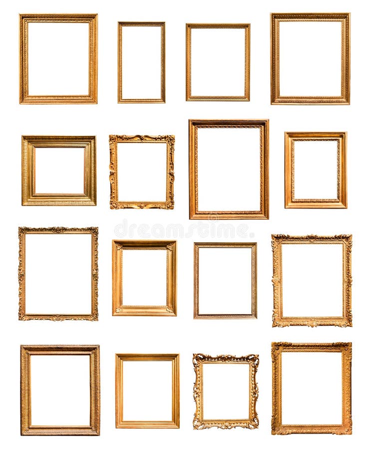 Set of Vertical Baroque Picture Frames Isolated Stock Image - Image of ...