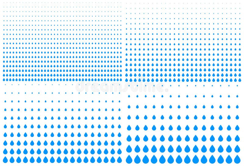 Vertical Blue Gradient Halftone Drip Dots Background. Water Template ...