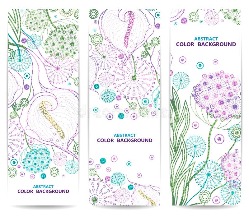 Set of Vertical Floral Banners or Backgrounds with Stock Vector ...