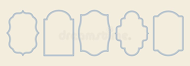A Set of Vertical Geometric Line Frame Templates. Vector Graphics Stock ...