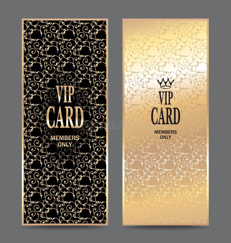 Set of Vertical Gold Cards with Floral Design Stock Vector ...