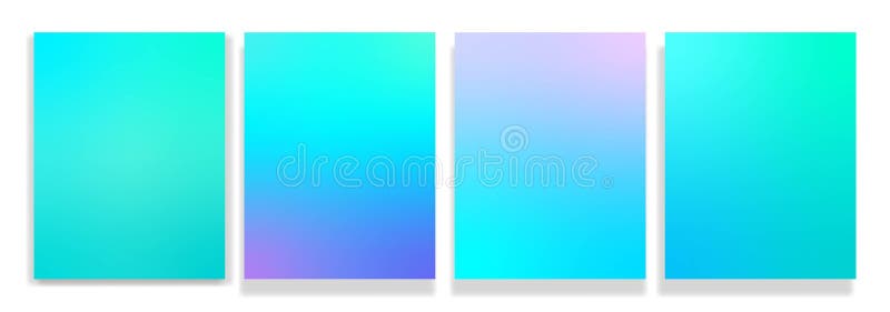 Set of 4 Vertical Gradient Backgrounds in Cyan, Green and Violet Colors ...