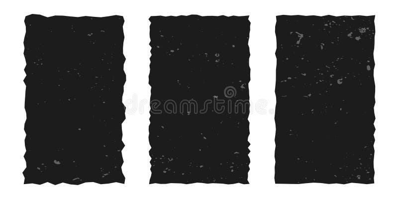 Set of Vertical Gray Frames Made of Torn Paper with Vintage Gritty ...