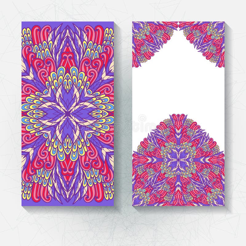 Set of Vertical Hand Drawn Floral Banners Stock Vector - Illustration ...