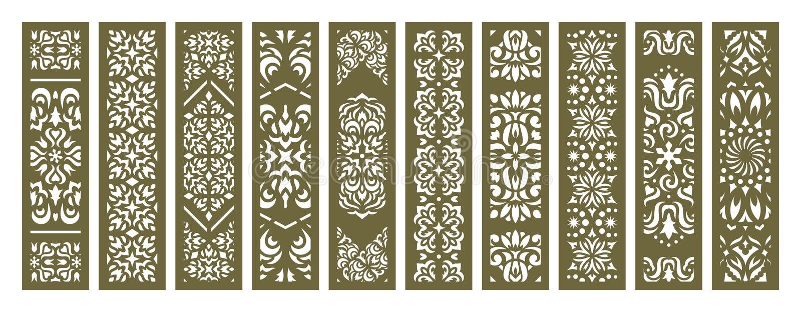 Big Set of Vertical Panels, Gratings. Stock Illustration - Illustration ...