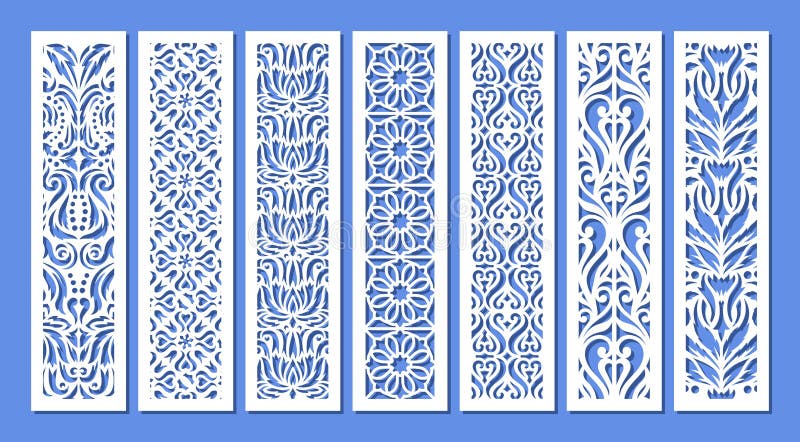 Set of Vertical Rectangular Panels, Lattice, Bookmark. Stock Image ...