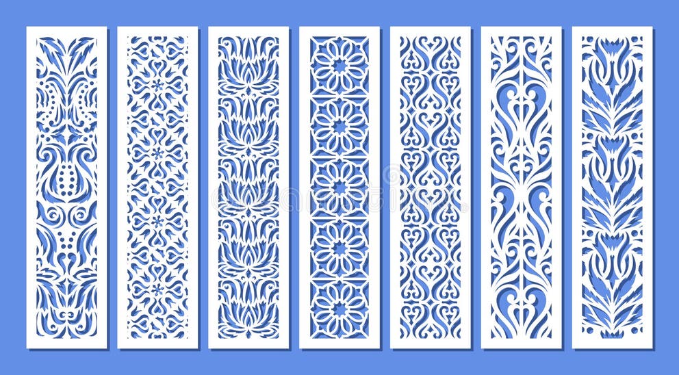 Set of Vertical Rectangular Panels, Lattice, Bookmark. Stock Image ...