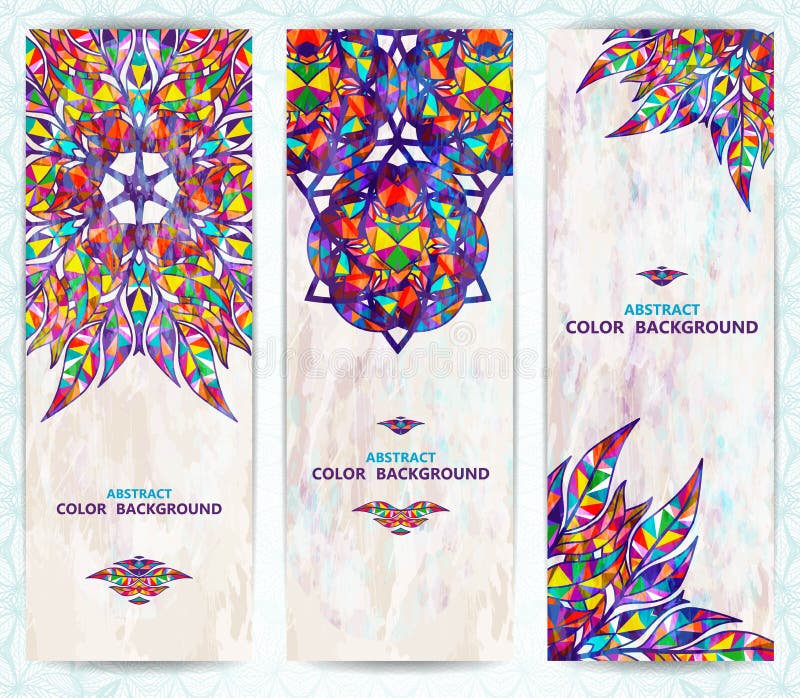 Set of Vertical Retro Banners or Backgrounds. Abstract Vector ...