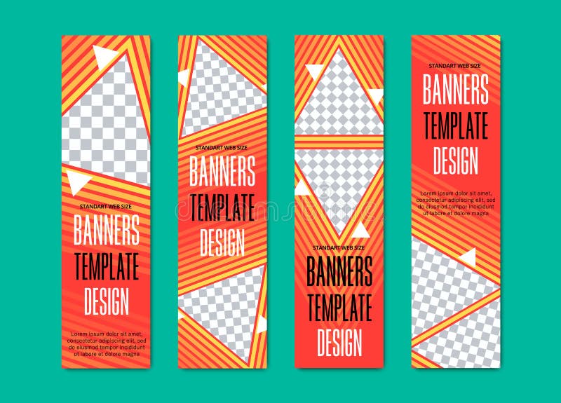 Set of Vertical Vector Web Banners with Triangular Shapes for Ph Stock ...