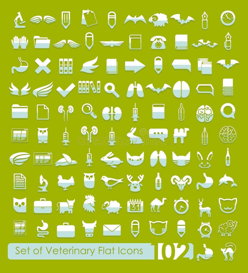 Set of veterinary icons stock vector. Illustration of collection - 93694085