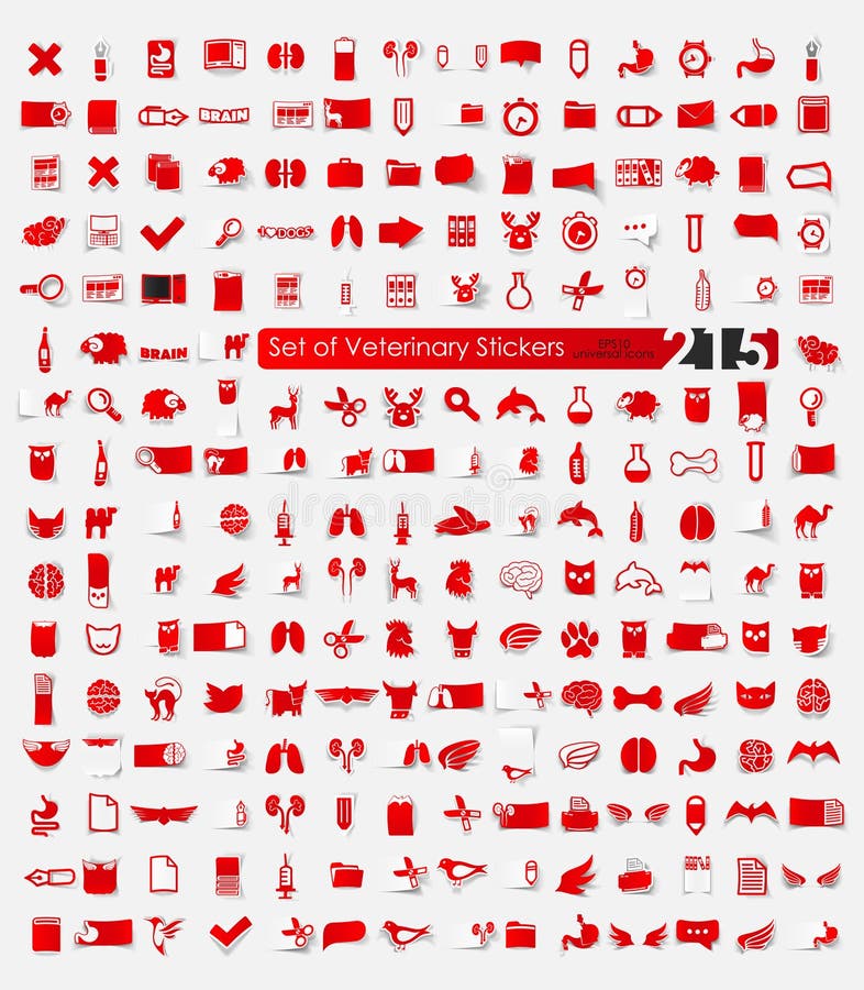 Set of veterinary stickers stock vector. Illustration of healthcare ...