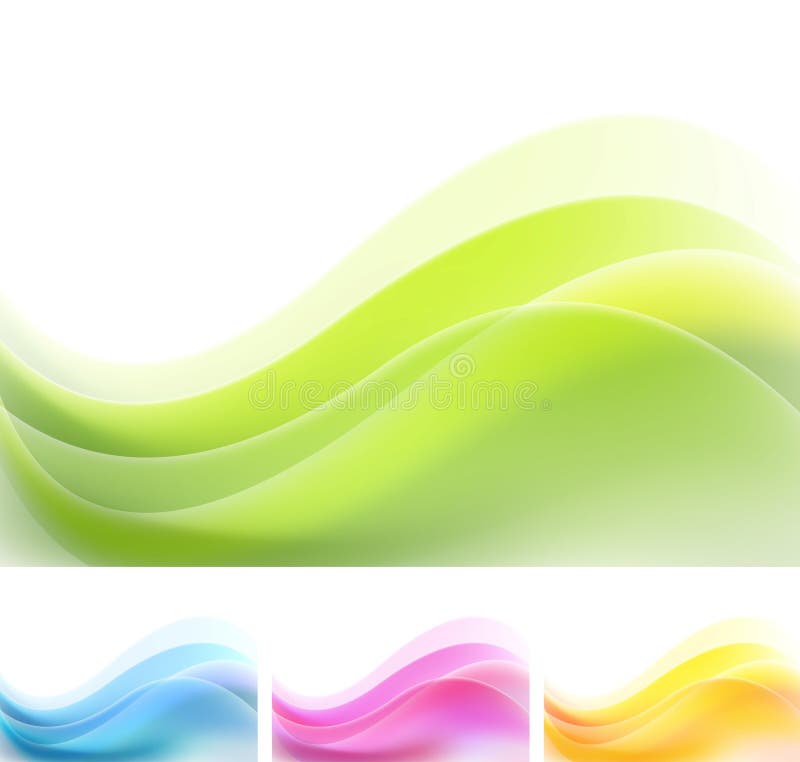 Set of Vibrant Abstract Waves Backgrounds Stock Vector - Illustration ...