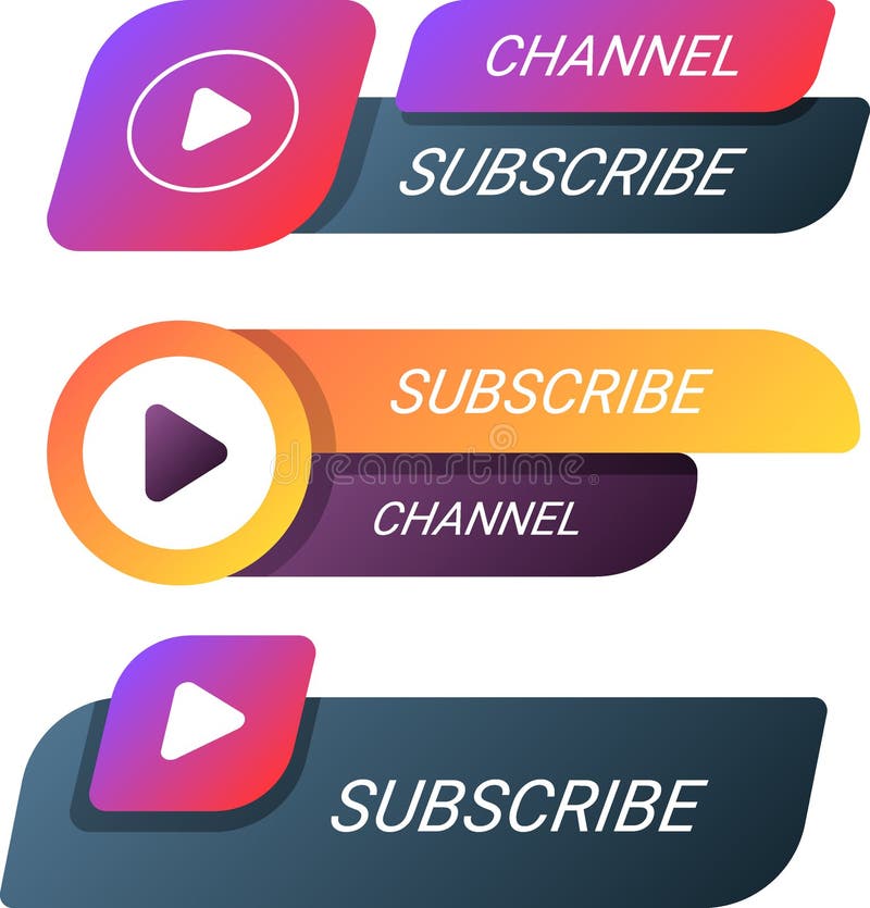 Set of Vibrant Social Media Subscribe Lower Thirds Stock Vector ...