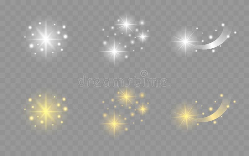 Set of the Vibrant Stars Elements, Starlight, Spotlight. Glow Isolated ...