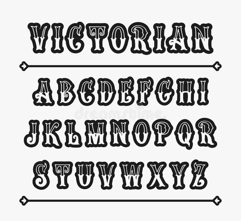 Set of Victorian Style Alphabet Letters Stock Vector - Illustration of ...