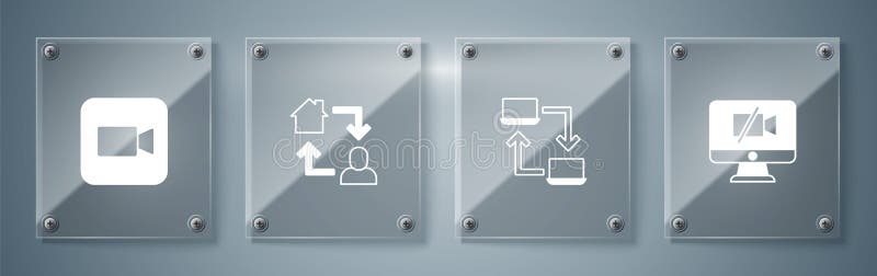 Set Video Camera Off on Computer, Online Working, and Camera. Square ...