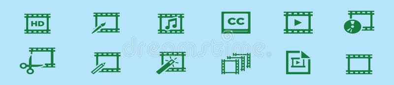 Set of Video Editing Cartoon Icon Design Template with Various Models ...