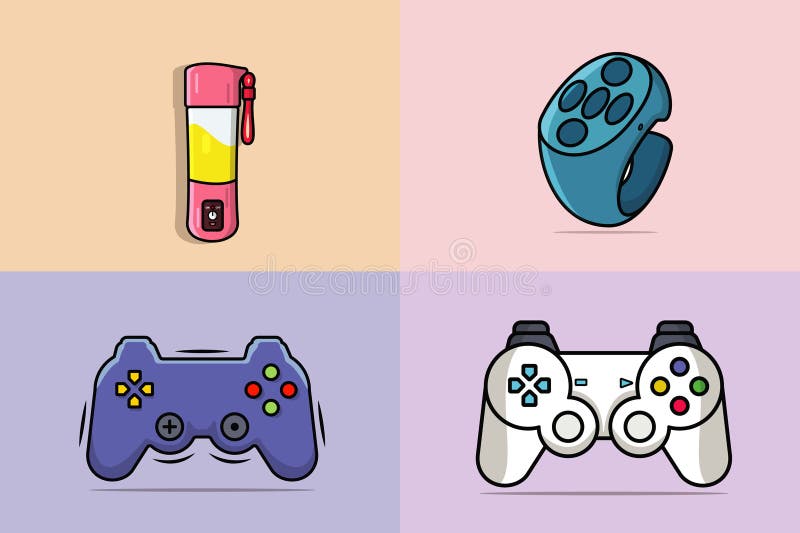 Set of Video Game Console or Controller Vector Illustration. Sports ...