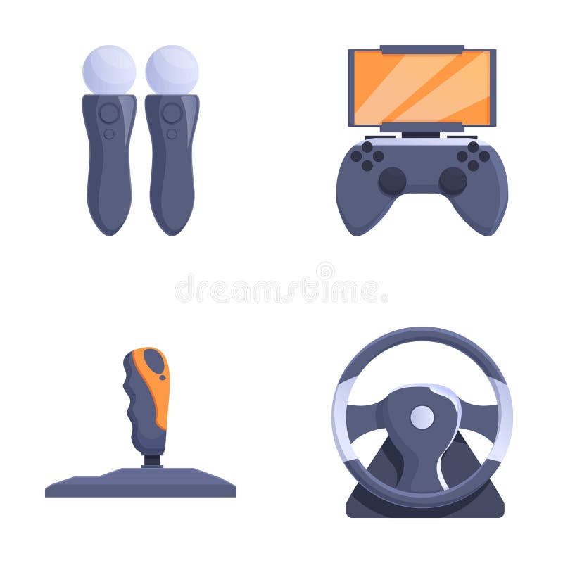 Set of Video Game Controllers and Accessories Stock Vector ...
