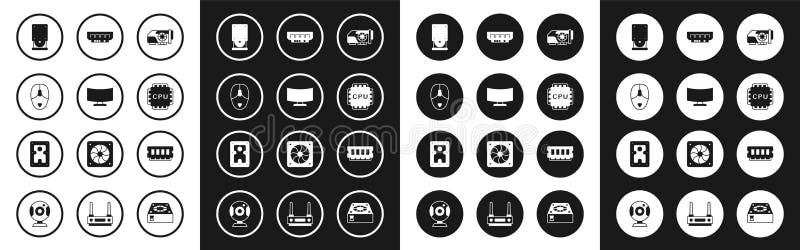 Set Video Graphic Card, Computer Monitor Screen, Mouse, Optical Disc ...