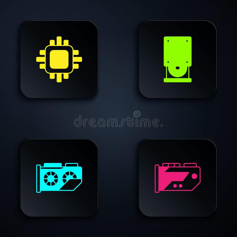 Set Video Graphic Card, Processor with CPU, and Optical Disc Drive ...