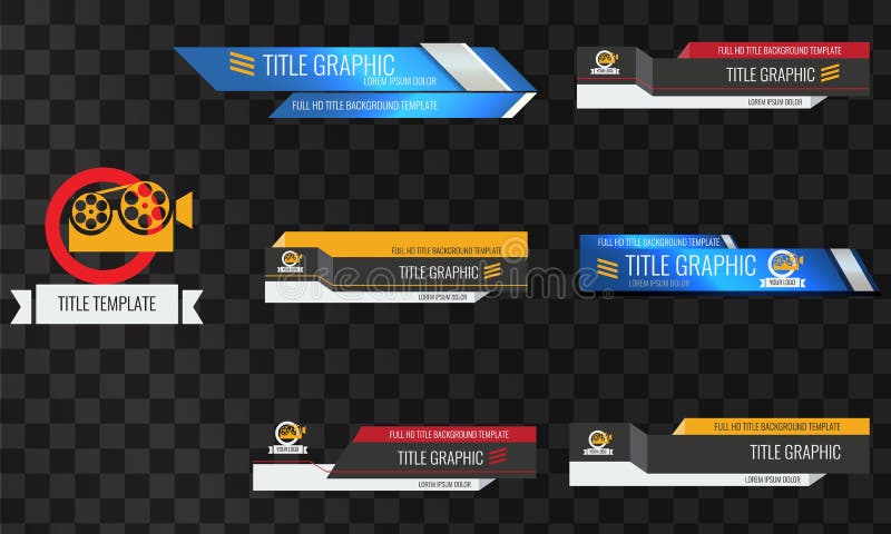 Set of Video Headline Title Template. Unique Banner Design for Video ...