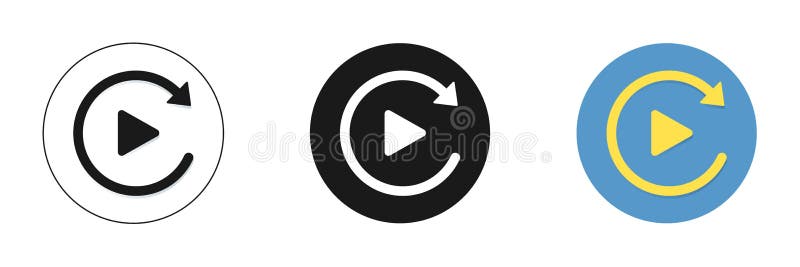 Set of Video Playback Buttons. Web Design Stock Illustration ...