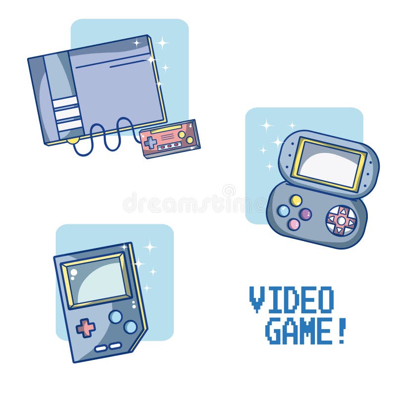 Set of Videogame and Consoles Stock Vector - Illustration of play ...