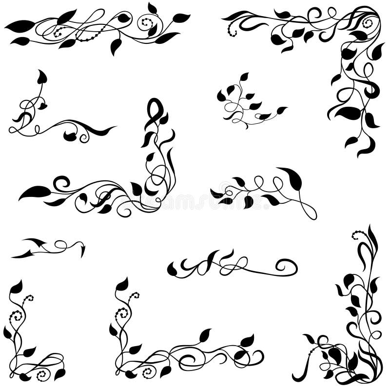 Set of Corner Design, Elements Frame for Text Stock Vector ...