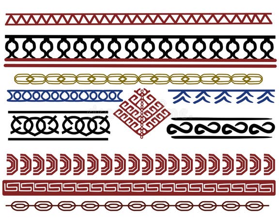 Set of Viking Border Designs Stock Illustration - Illustration of ...