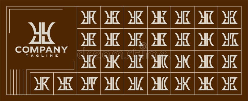 Set of Vintage Abstract Company Letter Y YY Logo Stock Vector ...