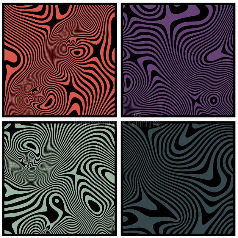 Set of Vintage Abstract Posters with Textured Liquid Pattern Design and ...