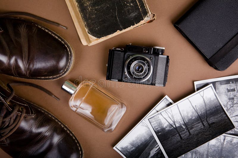 Set of vintage accessories stock image. Image of lens - 39478657