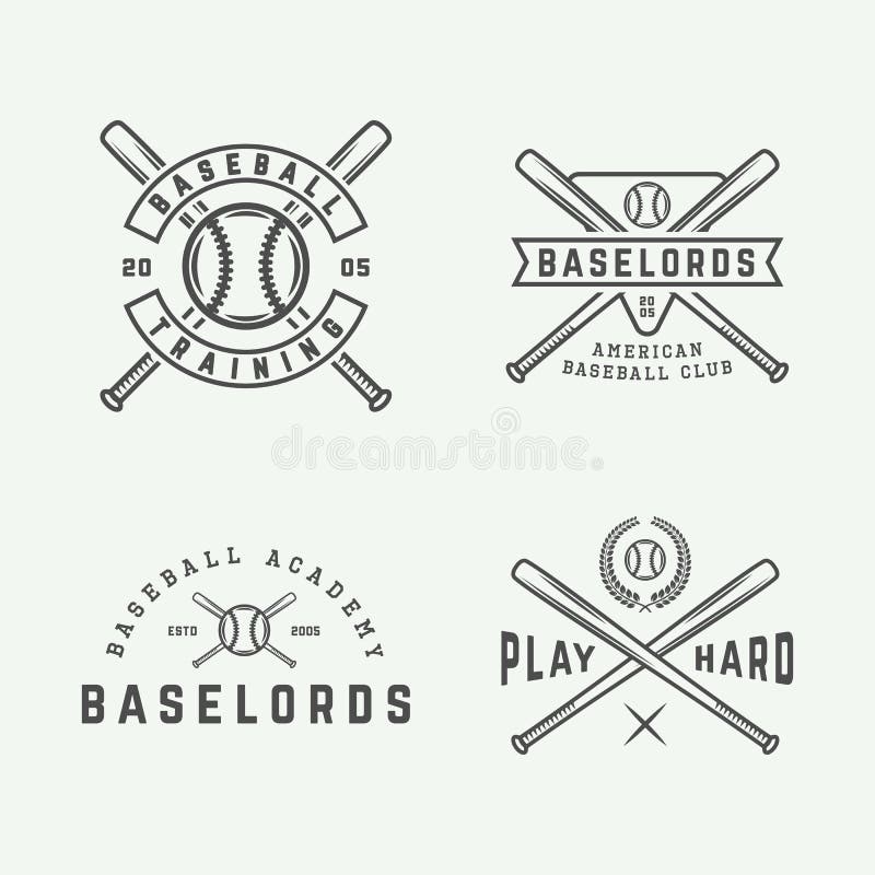Set Of Vintage Baseball Logos Emblems Badges Stock Vector