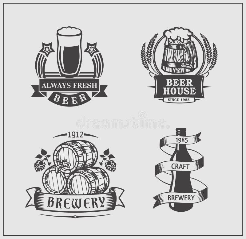 Set of Vintage Beer Labels. Stock Vector - Illustration of brewery ...