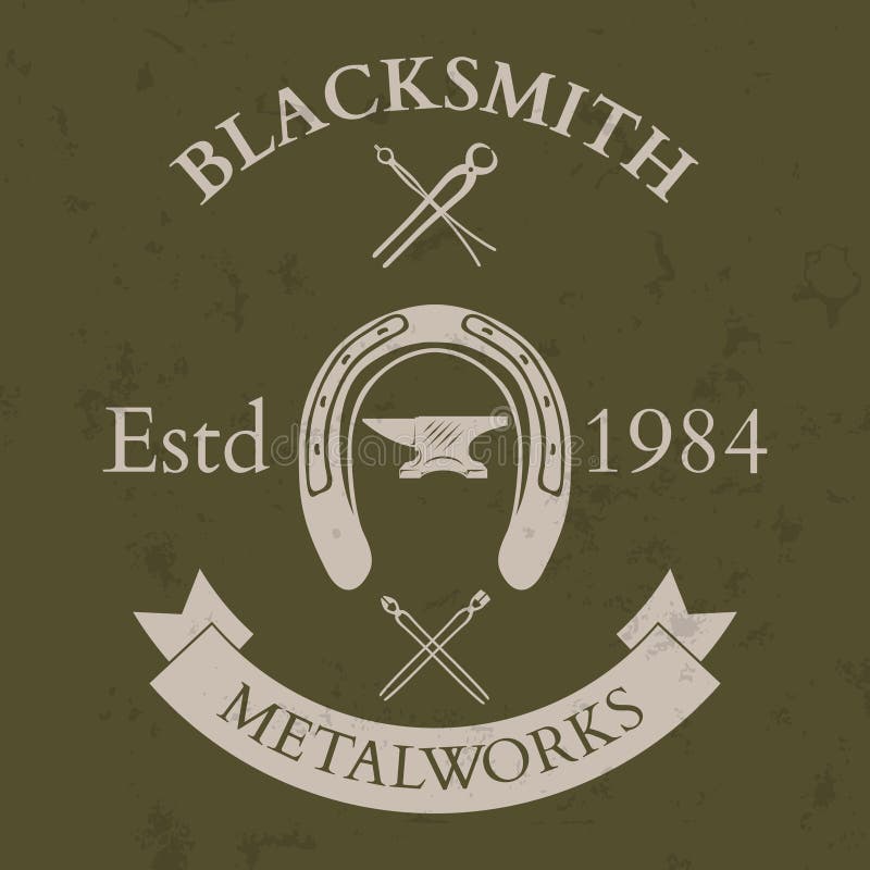 Set of Vintage Blacksmith Labels and Design Elements Vector Stock ...