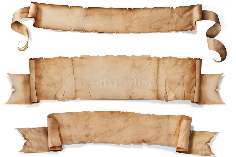 Set of Vintage Blank Paper Ribbon Banner. Stock Illustration ...