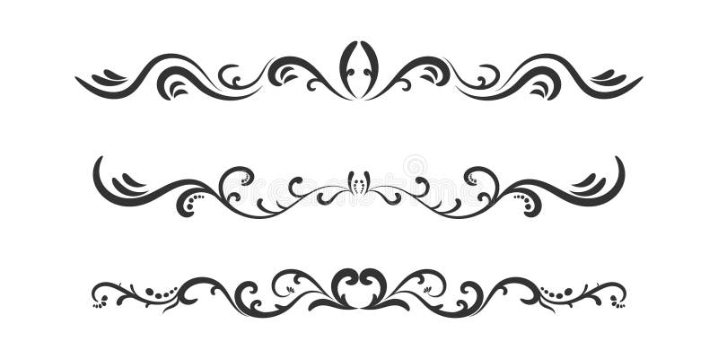 Set Vintage Border Elements Vector Stock Vector - Illustration of circle, ornament: 356257675