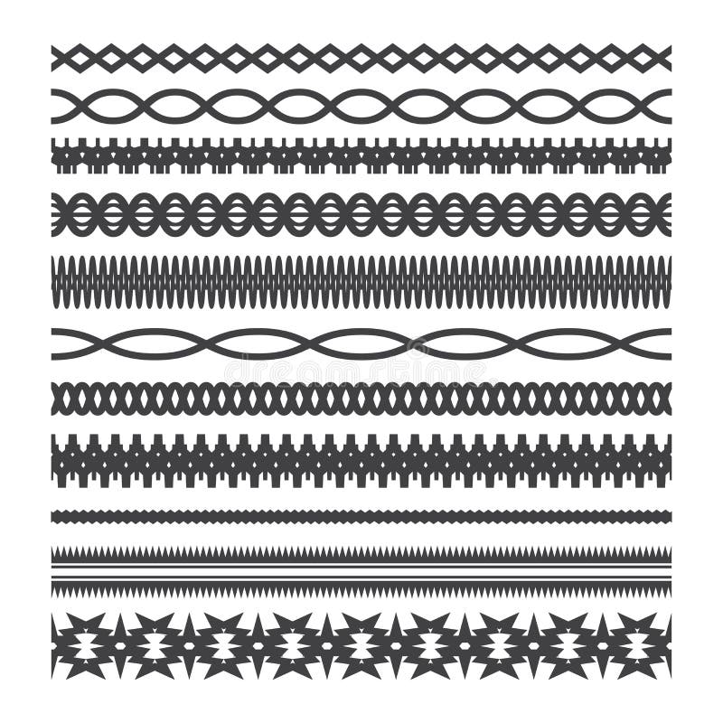 Set of Vintage Borders. Geometric Frames Stock Illustration ...