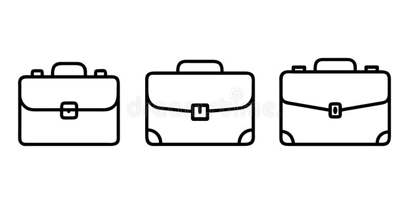 Set Vintage Briefcase Icon Symbol Stock Illustration - Illustration of ...
